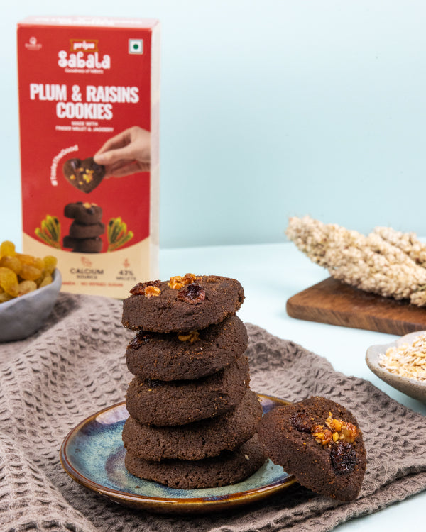 Millet Plum & Raisins Cookies - Healthy Millet Raisins Cookies – Sabala ...